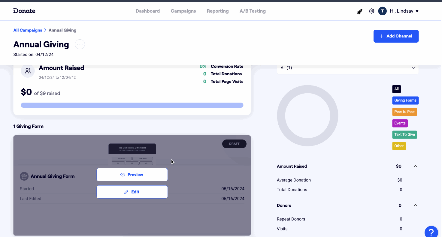 Add a New Designation to a Giving Form